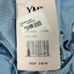 YMI | Swim | Ymi Removable Cups Ribbed Tie Front And Back Nwt Blue ...